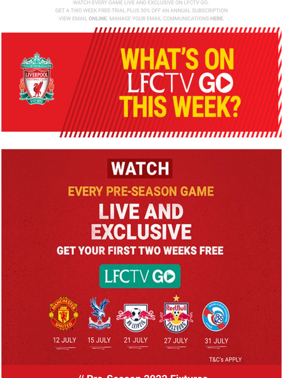 Liverpool FC: Watch every Pre-Season game live and exclusive on LFCTV ...
