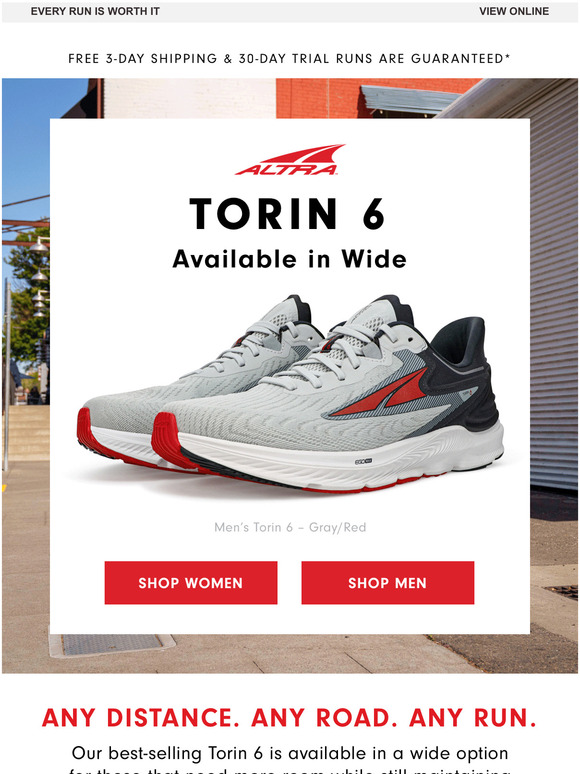 Altra Running: Torin 6 - now in wide style | Milled