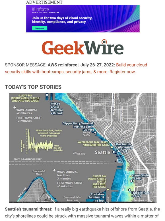 GeekWire: Seattle’s tsunami threat: Study details how quake waves could ...