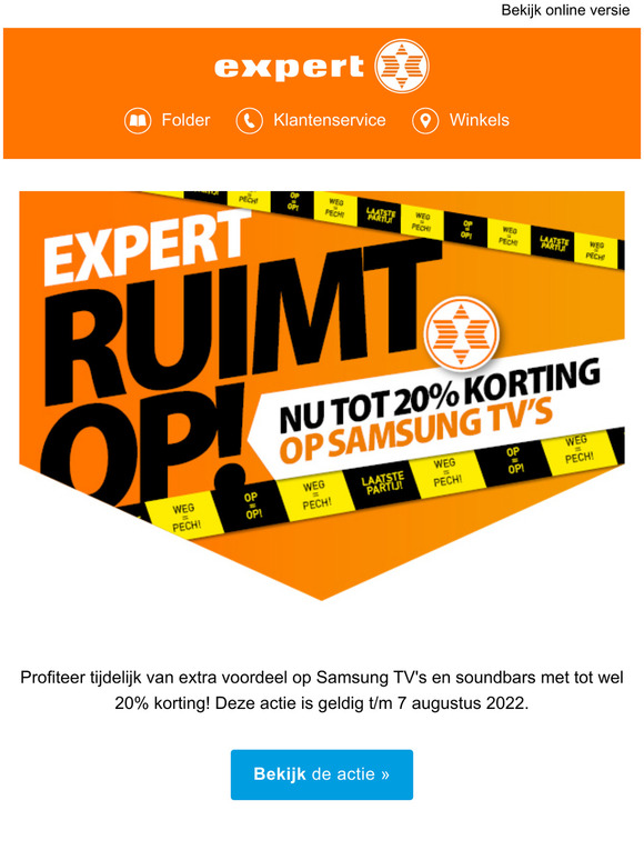 Expert: Nu tot 20% korting op Samsung TV en Audio bij Expert! | Milled
