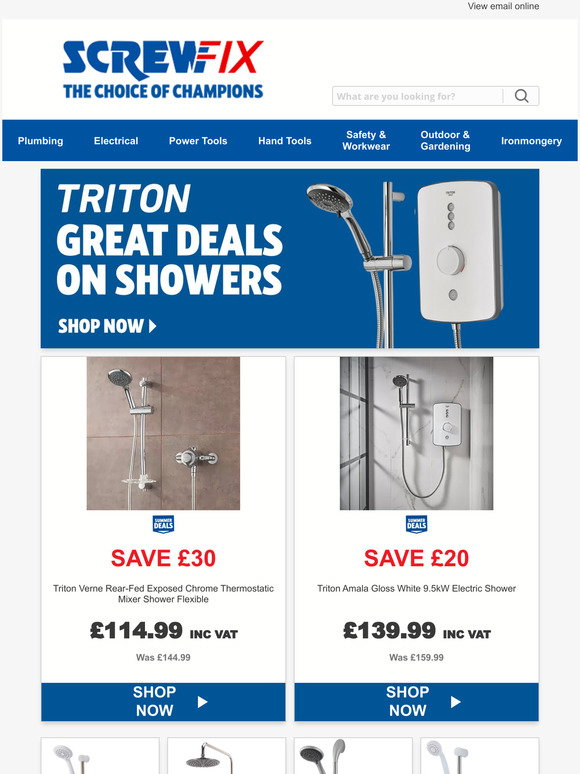 Screwfix: TRITON - Great Deals on Selected Showers… | Milled