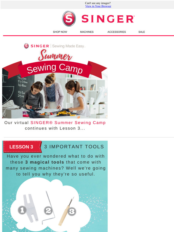 Singer: 💪 Lesson 3 - Three Important Tools for Sewing Success 💪 | Milled