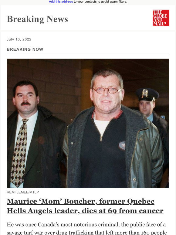 The Globe and Mail: Breaking News: Maurice ‘Mom’ Boucher, former Quebec ...