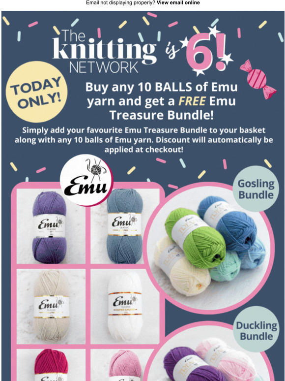 Knitting Network: FIVE FREE BALLS 😮 Buy Any 10 Balls of Emu & Get a ...