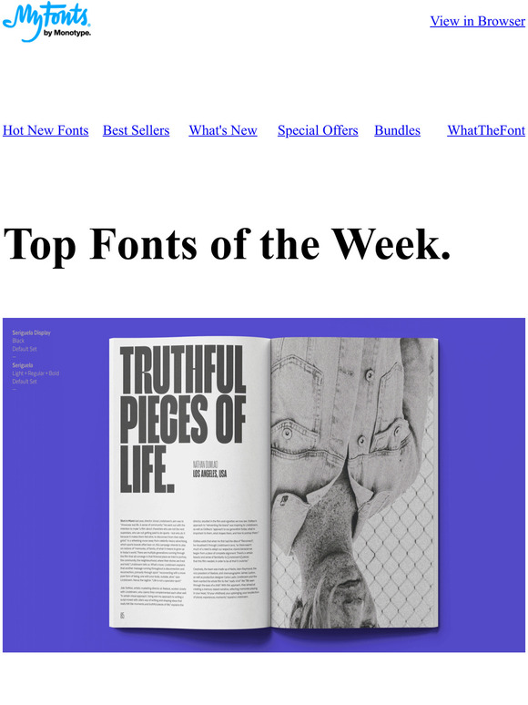 MyFonts: 5 Top Fonts of the Week. | Milled