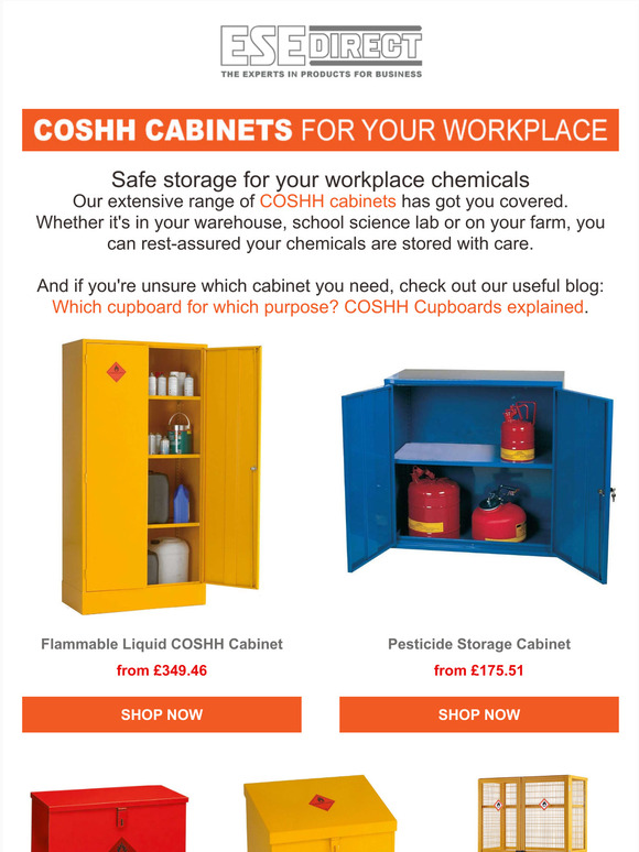 ESE Direct: COSHH Cabinets for your workplace | Milled