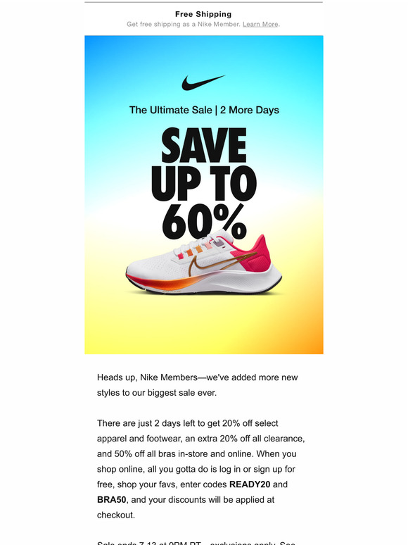 Nike Email Newsletters: Shop Sales, Discounts, and Coupon Codes