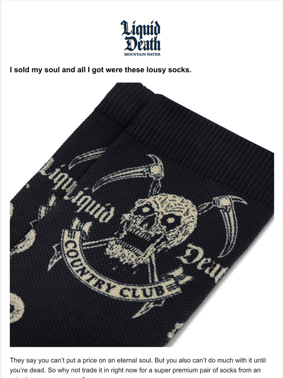 Liquid Death: Exclusive Death Socks | Milled