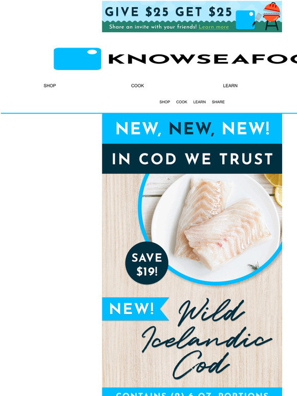 KnowSeafood: Try Our NEW Icelandic Cod for FREE, Ends Soon 🐟 | Milled