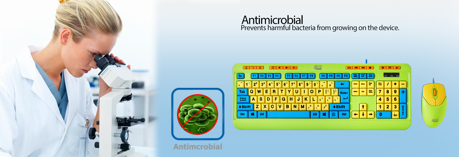 Adesso: New Antimicrobial Wired Kids Keyboard and Mouse Combo | Milled