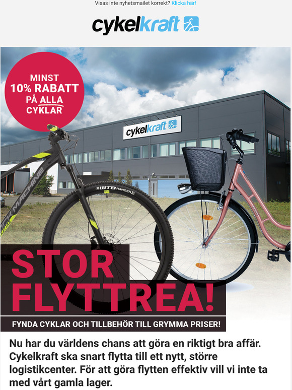 Cykelkraft: EXTRA! Vi flyttar lagret och kör stor flyttrea! Minst 10% ...