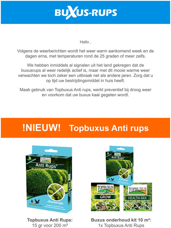 Buxus-rups: De eerste buxusrupsen zijn gesignaleerd, Let op het wordt ...