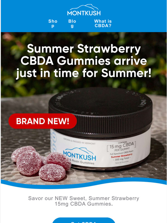 Montkush: Introducing New Summer Strawberry CBDA Gummies! | Milled
