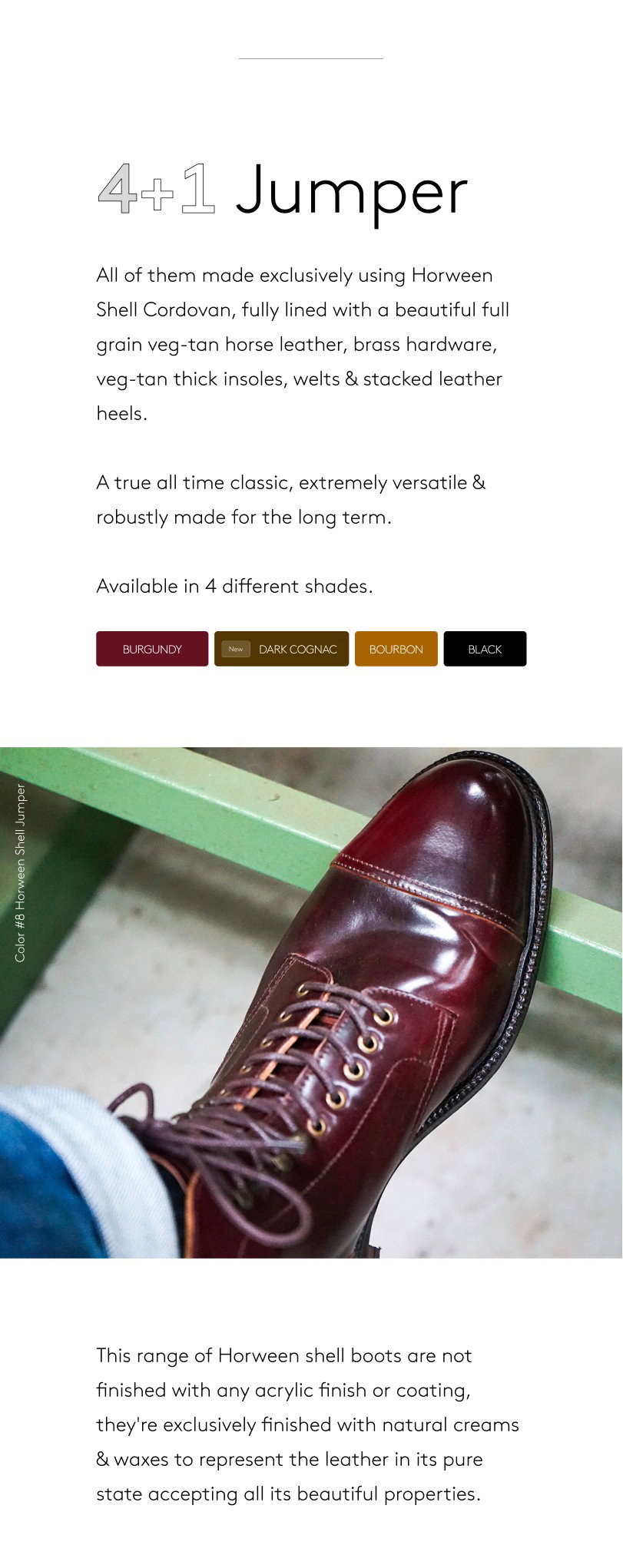 Meermin Shoes: 4 + 1 Horween Shell Cordovan Boots | Milled