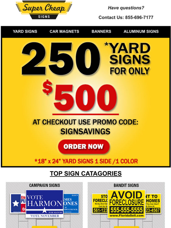 Super Cheap Signs: Valued Customer, need to reorder signs? You're in ...