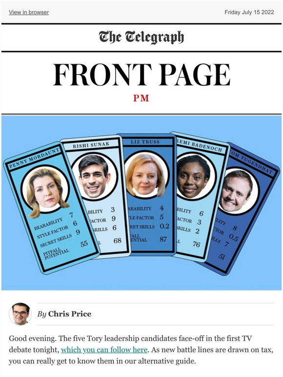 The Telegraph: Your alternative Tory leadership guide | Milled