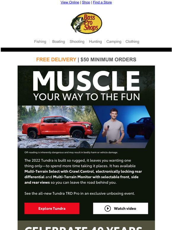 Bass Pro Shops: —, Toyota Trucks—Take Home Toughness | Milled