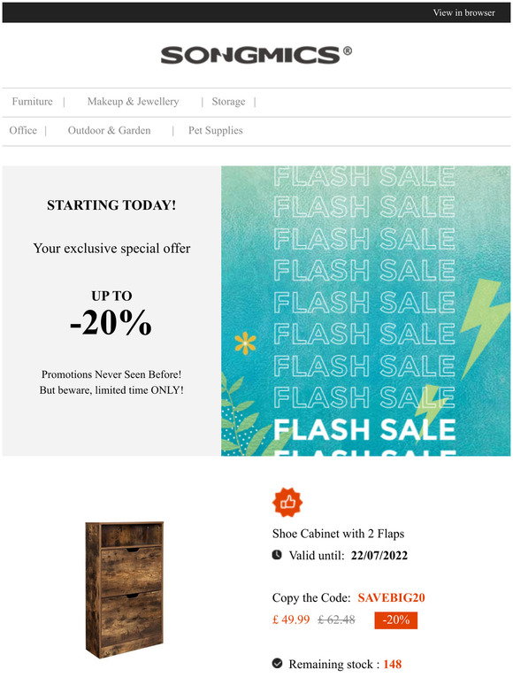 SONGMICS: [Flash Sales] ⚡ Low prices for a limited time! | Milled