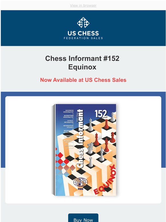 US Chess Sales: Chess Informant #152 - Equinox - Now Available at US ...