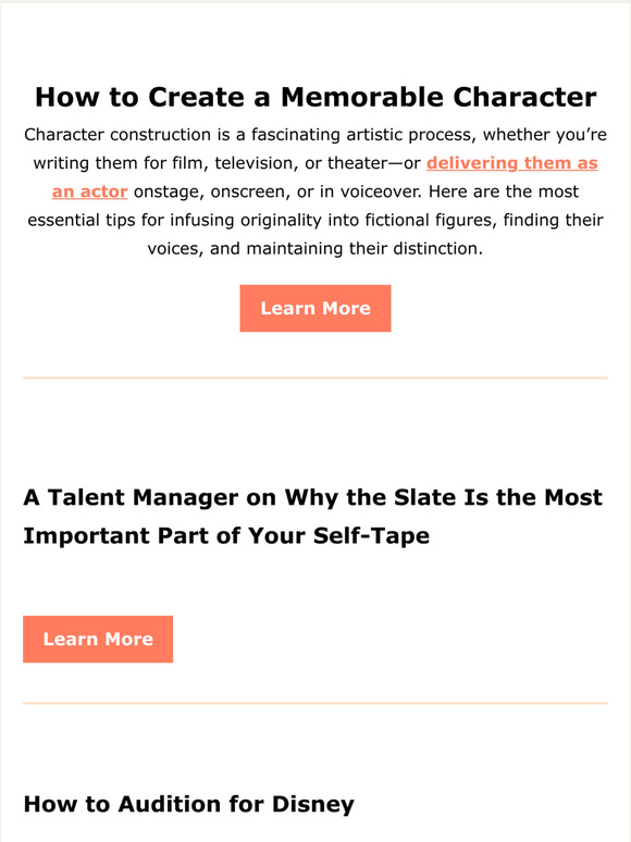 Backstage: Creating a Memorable Character, How to Audition for Disney ...