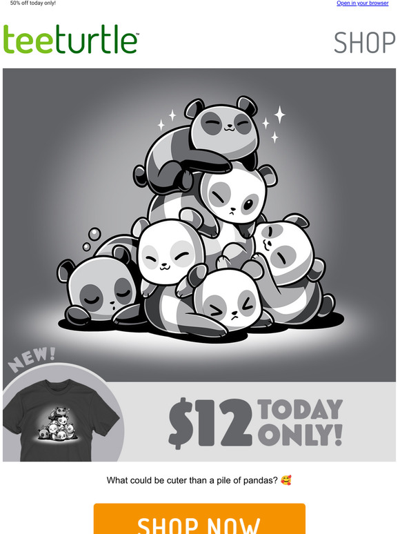 TeeTurtle: NEW pile of pandas t-shirt! 🐼🐼🐼 | Milled