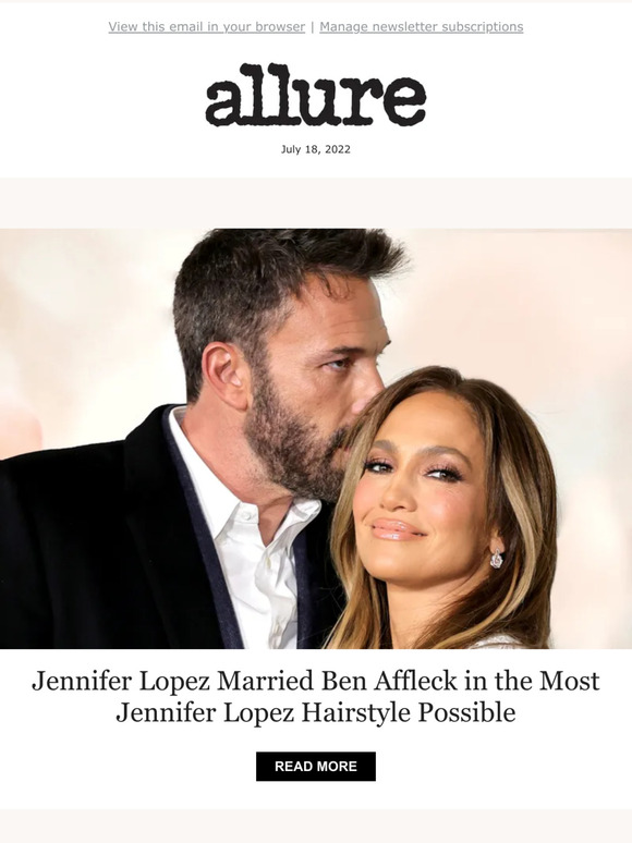 Allure Beauty Box: J.Lo Married Ben Affleck in the Most J.Lo Hairstyle ...