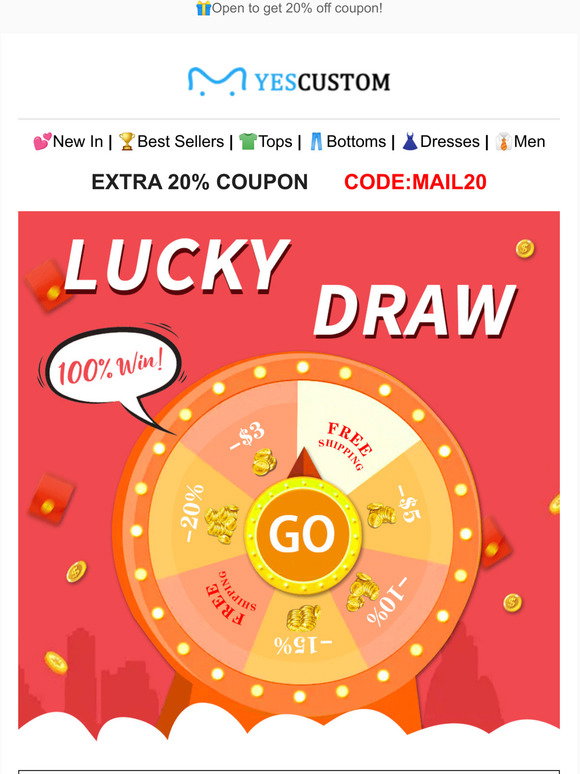 YesCustom: You've received an invitation to the LUCKY DRAW! | Milled