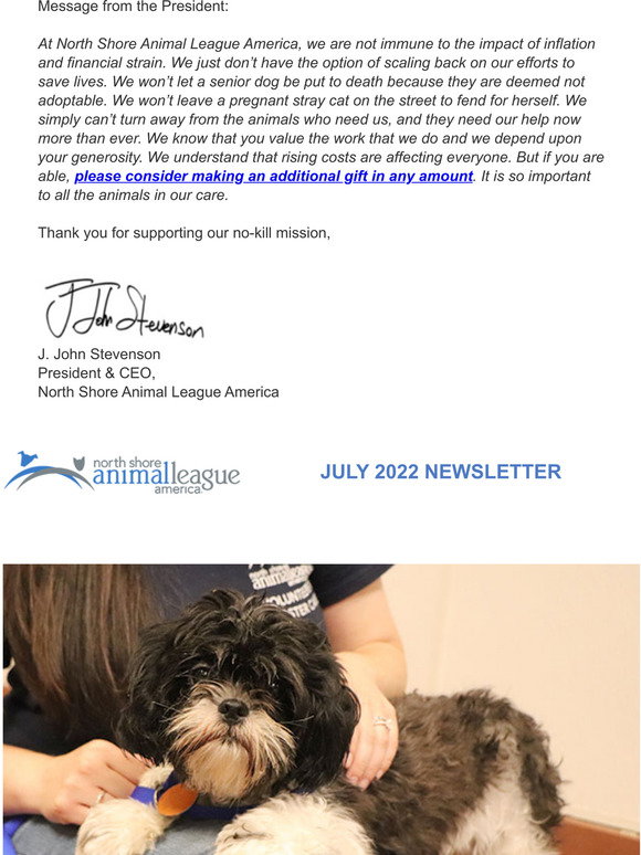 North Shore Animal League: July eNewsletter: Echo Begins the Next Step ...