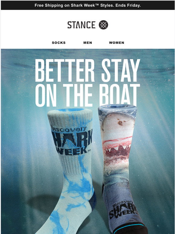 Stance: Introducing the Official Socks of Shark Week™️ | Milled