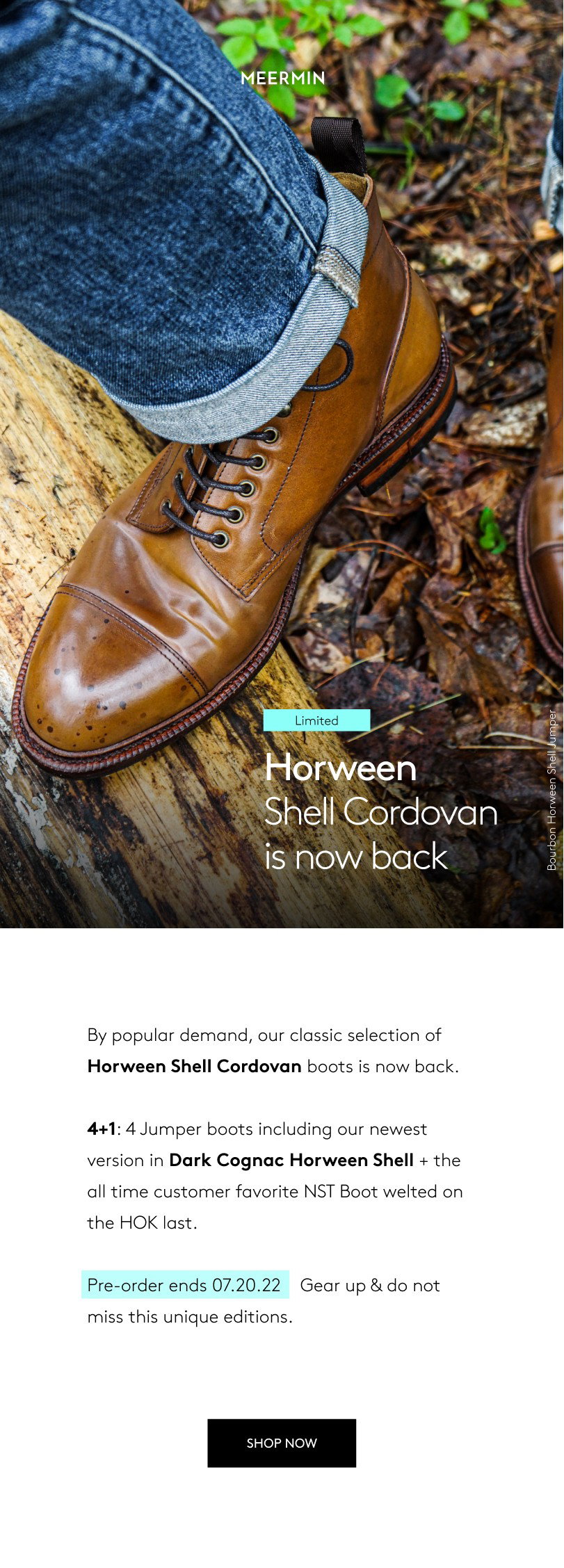 Meermin Shoes: LAST HOURS: Horween Shell Cordovan Boots // Do not miss ...