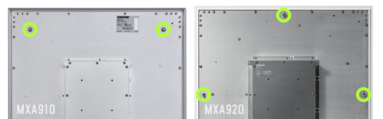 Shure: About MXA920 suspension mounting, Stem Ceiling certified for ...