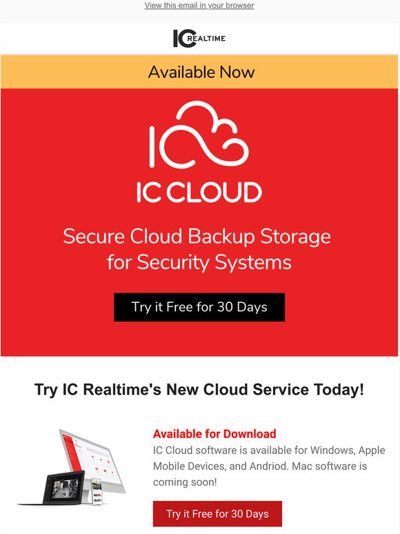 IC Realtime: Now Available! IC Cloud Security System Cloud Storage | Milled
