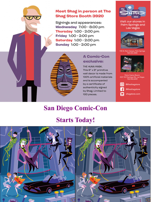 Shag Store: Shag's Latest Prints: Batcave Breach & The Drop In ...