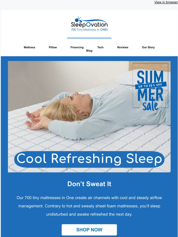 SleepOvation: Don't sweat it, our mattress has cooling air channels 💨 ...
