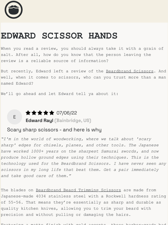 Beardbrand: "Scary sharp scissors" | Milled