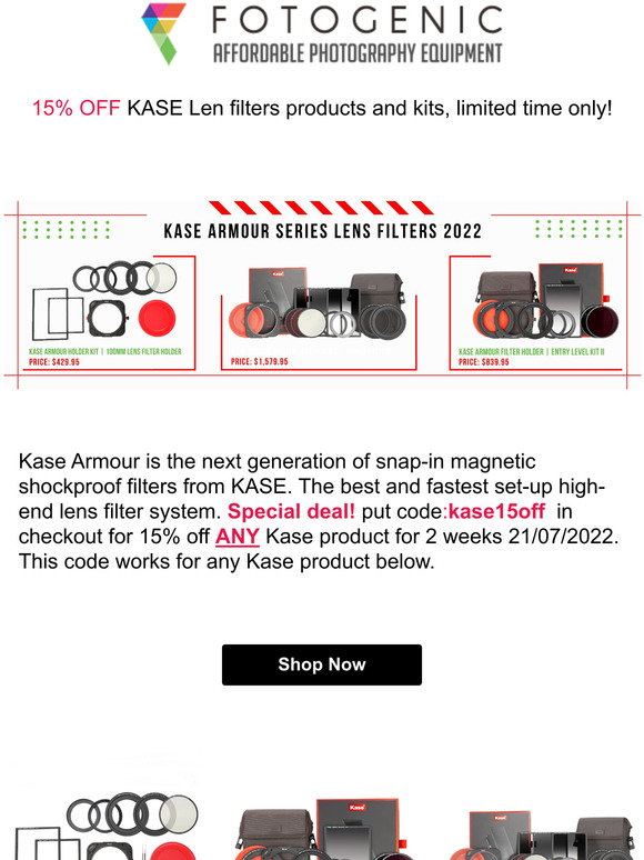 Fotogenic: KASE High End Lens Filters 15% off entire range Deals and ...