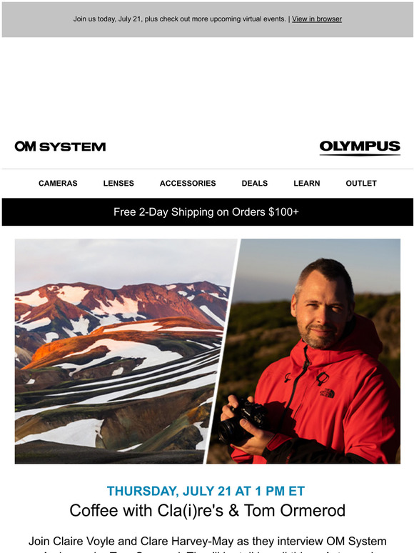Olympus: LIVE at 1 PM ET: Landscapes with Tom Ormerod | Milled