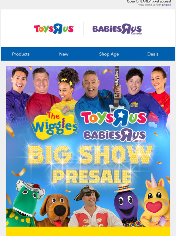 Toys R Us: EXCLUSIVE PRESALE CODE: The Wiggles Big Show 2022! 🚗 | Milled