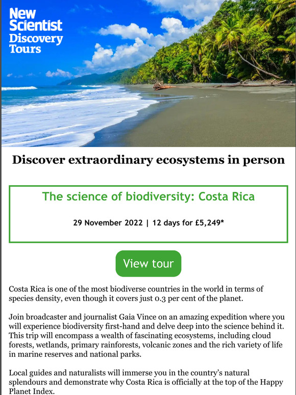 New Scientist: Explore biodiversity up close in Costa Rica | Milled