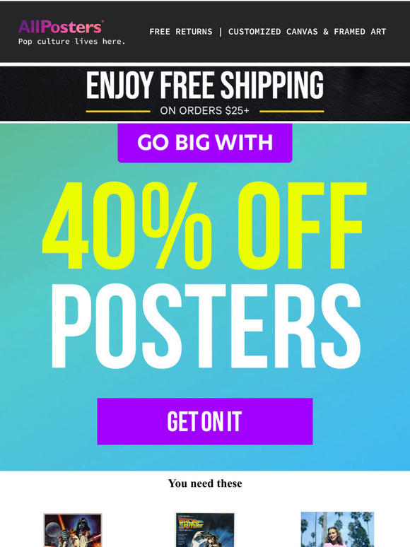 All Posters Email Newsletters: Shop Sales, Discounts, and Coupon Codes