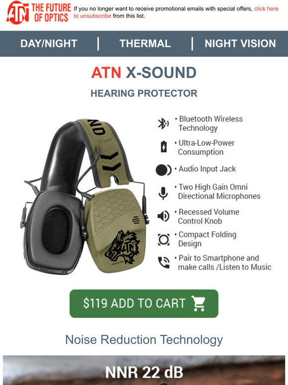ATN: Smart Hearing protection, auto noise reduction, Bluetooth ...