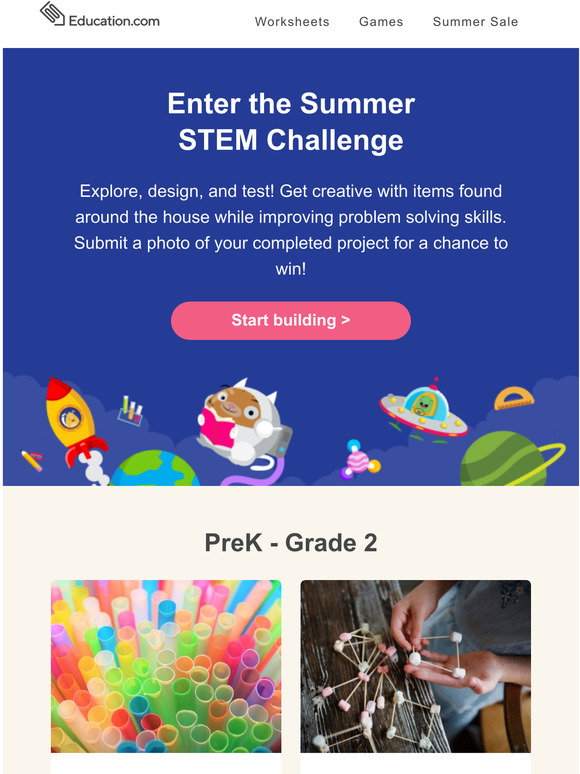 Education.com: 🔟 days left to join the Summer STEM Challenge ⛵🎈 | Milled