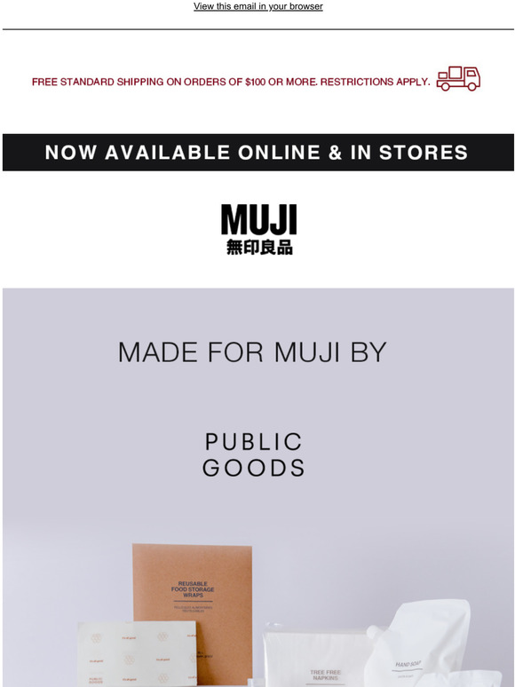 MUJI: Just arrived - the new Made for MUJI by Public Goods ...