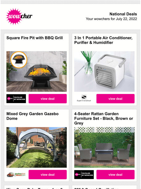 Wowcher: Wowchers for you: Square Fire Pit with BBQ Grill | Mini ...