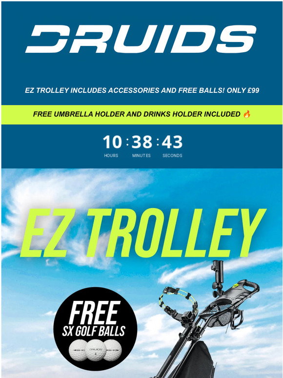 Druids Golf: SUPER DEAL: £99 EZ TROLLEY + FREE BALLS ⛳ | Milled