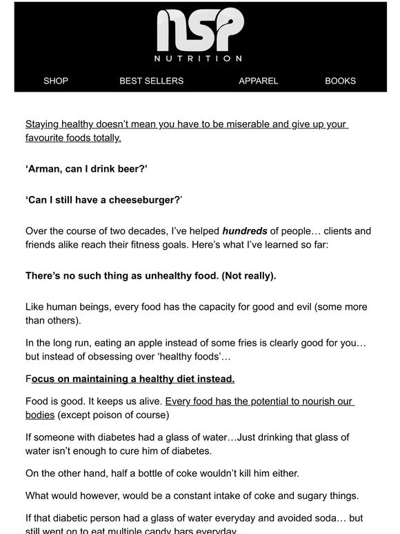 NSP Nutrition: There’s no such thing as an unhealthy food. | Milled