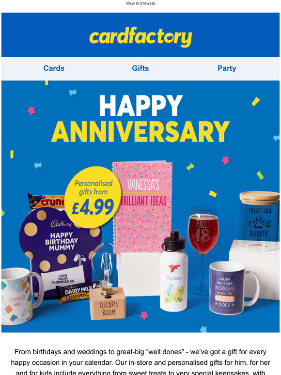 Card Factory: Gifts for everything worth celebrating! 🥂 | Milled