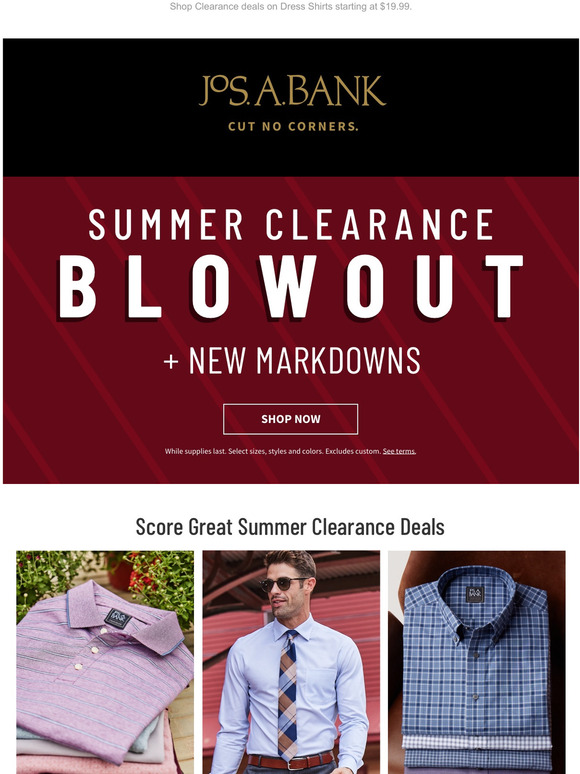 JoS A. Bank Email Newsletters: Shop Sales, Discounts, and Coupon Codes