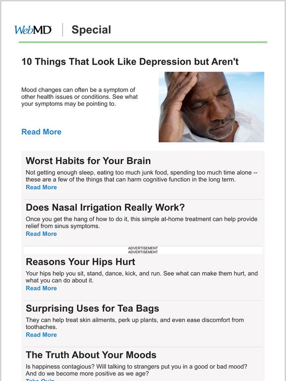 WebMD: 10 Things That Look Like Depression but Aren’t | Milled