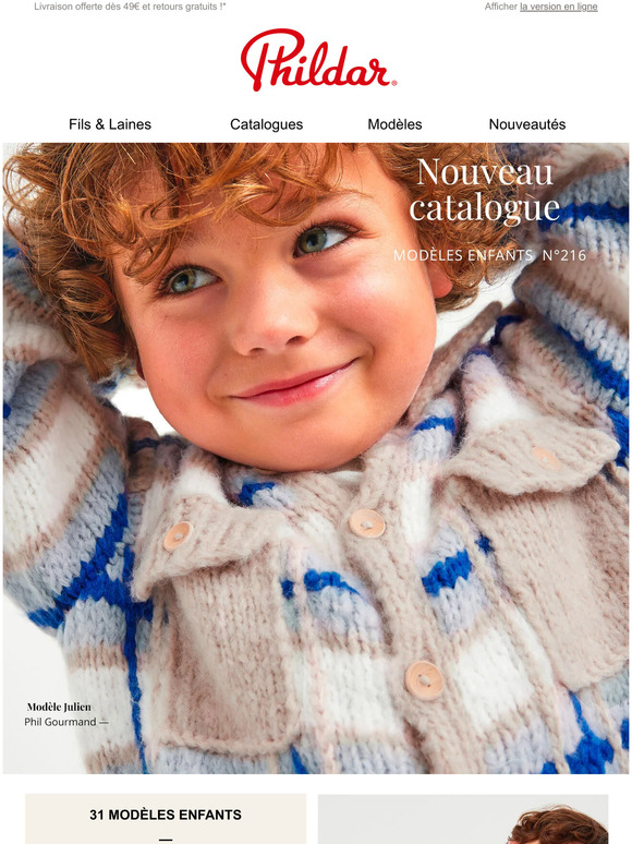 Phildar: Nouveau catalogue automne-hiver : 31 modèles pour les enfants ! | Milled